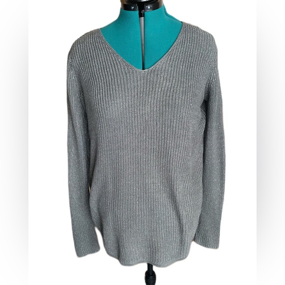 Faded Glory | Sweaters | Grey Shimmery Sweater | Poshmark